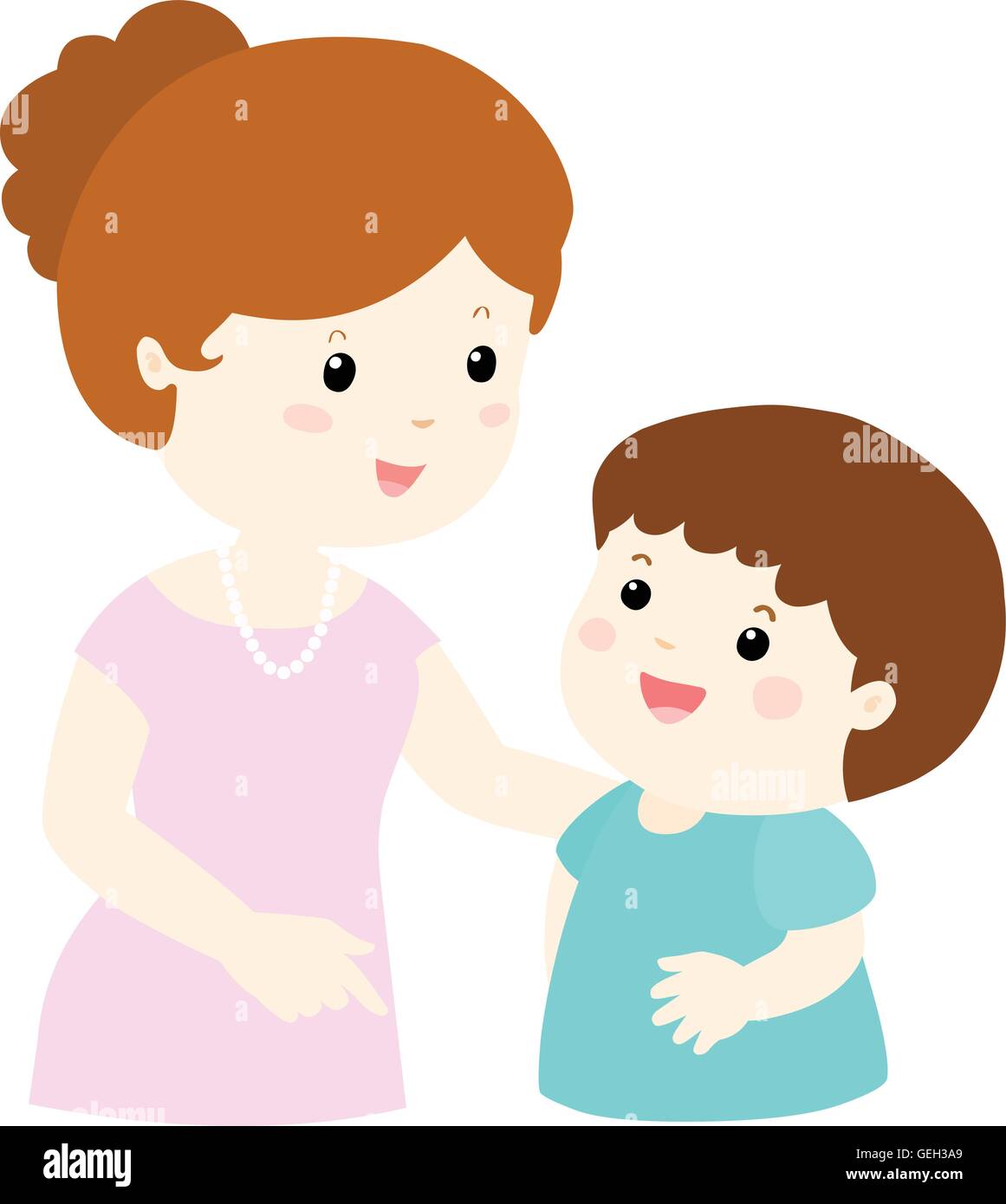 mom talk to her son gently vector illustration Stock Vector Image & Art ...