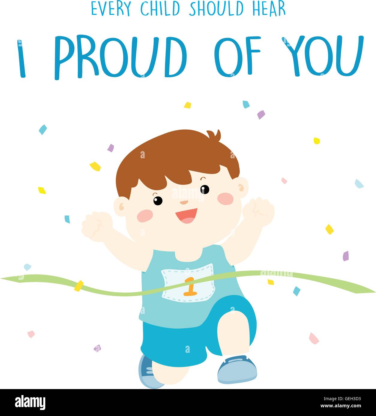 Happy boy winning race cartoon hi-res stock photography and images - Alamy