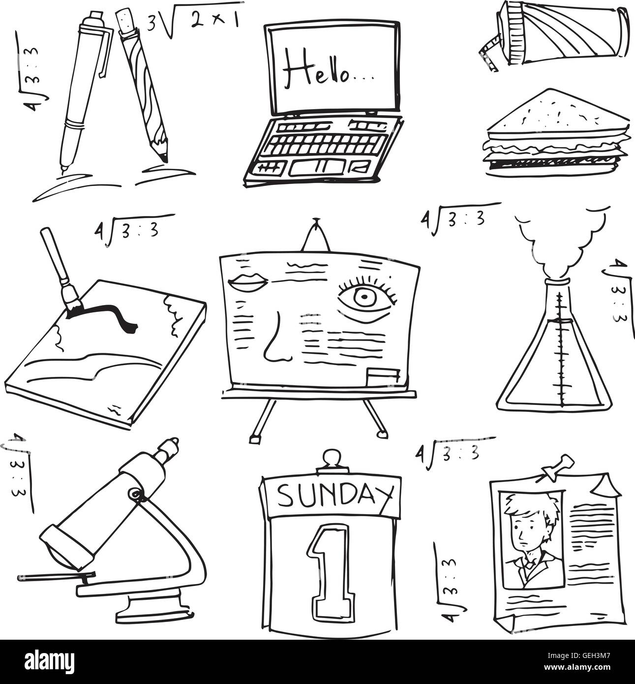 School education doodles collection Stock Vector Image & Art - Alamy