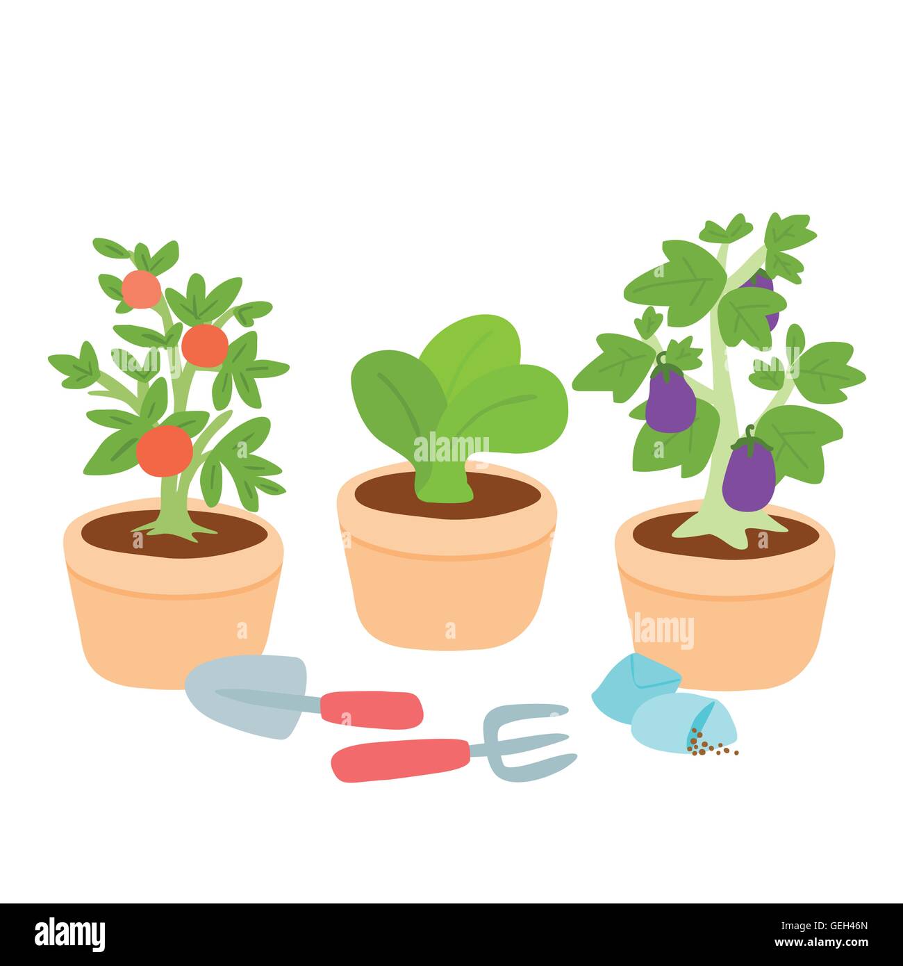 Cute and colorful vegetable pot vector illustration Stock Vector Image ...