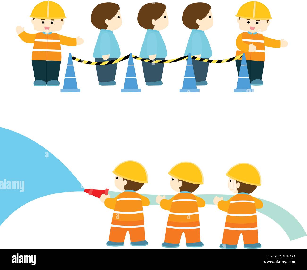 emergency practice in factory info graphic vector illustration Stock ...