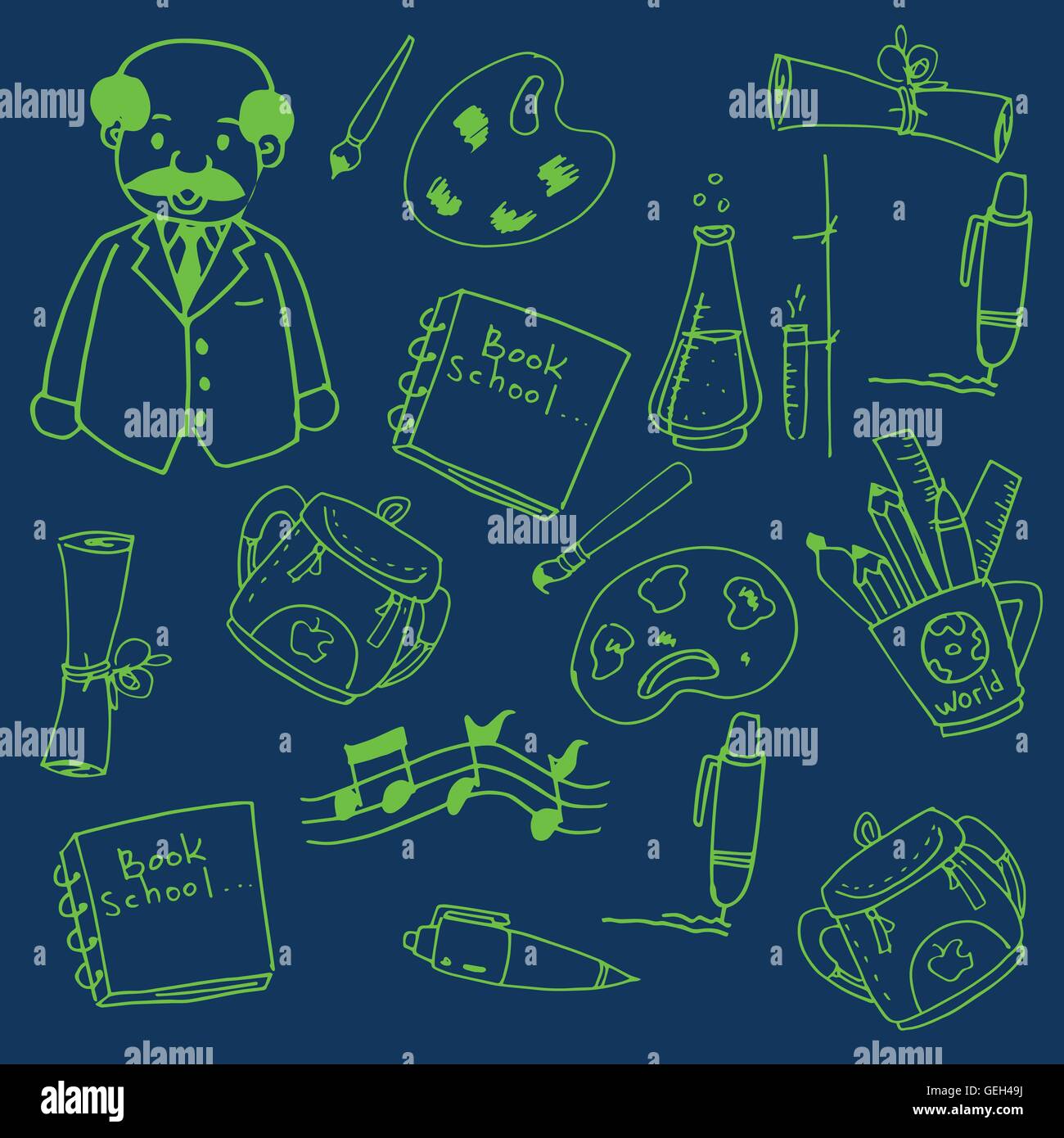 For kids school doodles vector Stock Vector Image & Art - Alamy