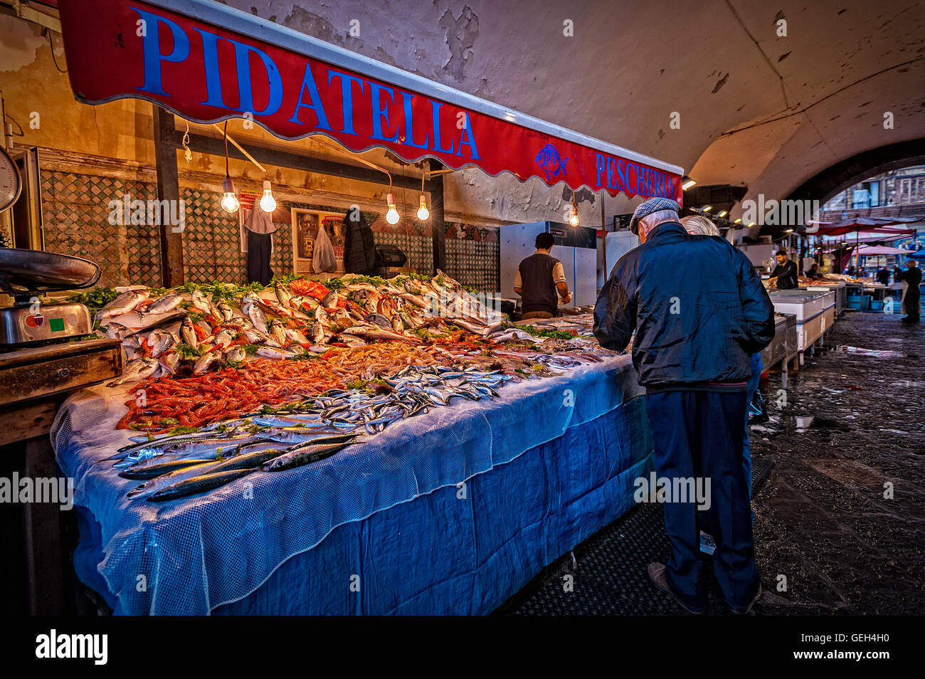 Italy Sicily Catania - Fish market Stock Photo - Alamy