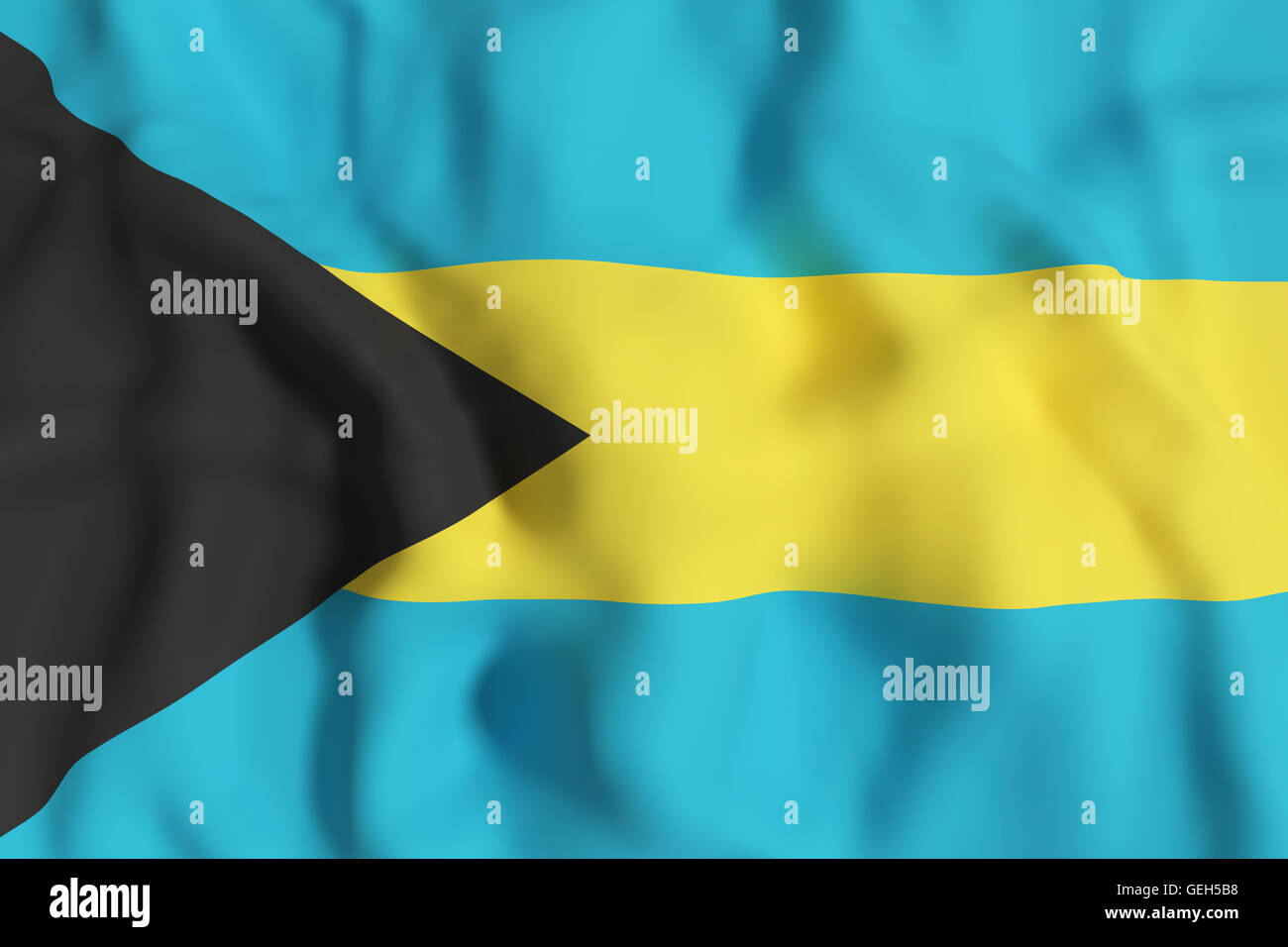 3d rendering of Bahamas flag waving Stock Photo - Alamy