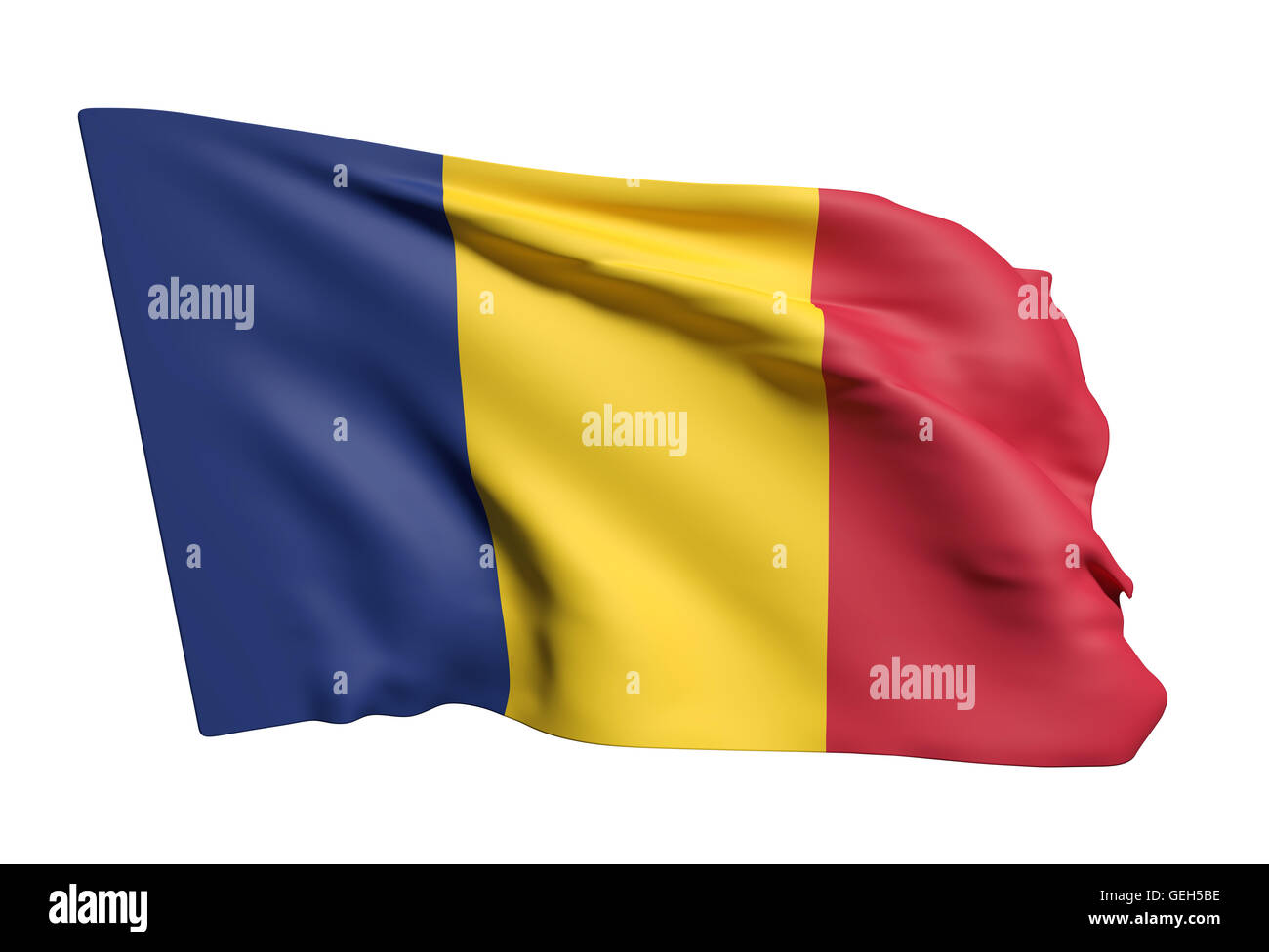 3d rendering of Republic of Chad flag waving Stock Photo - Alamy