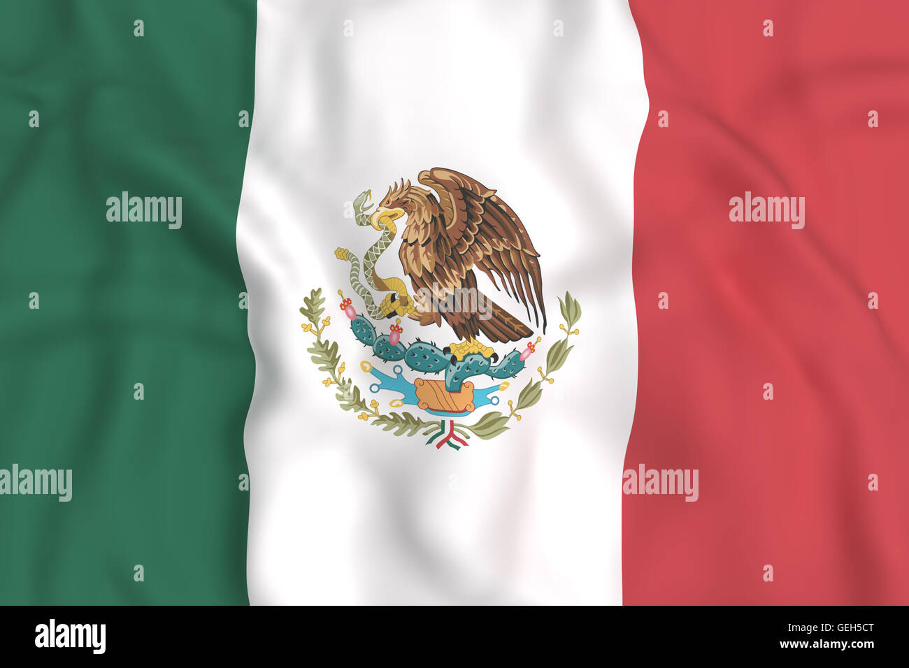 3d rendering of United Mexican States flag waving Stock Photo - Alamy