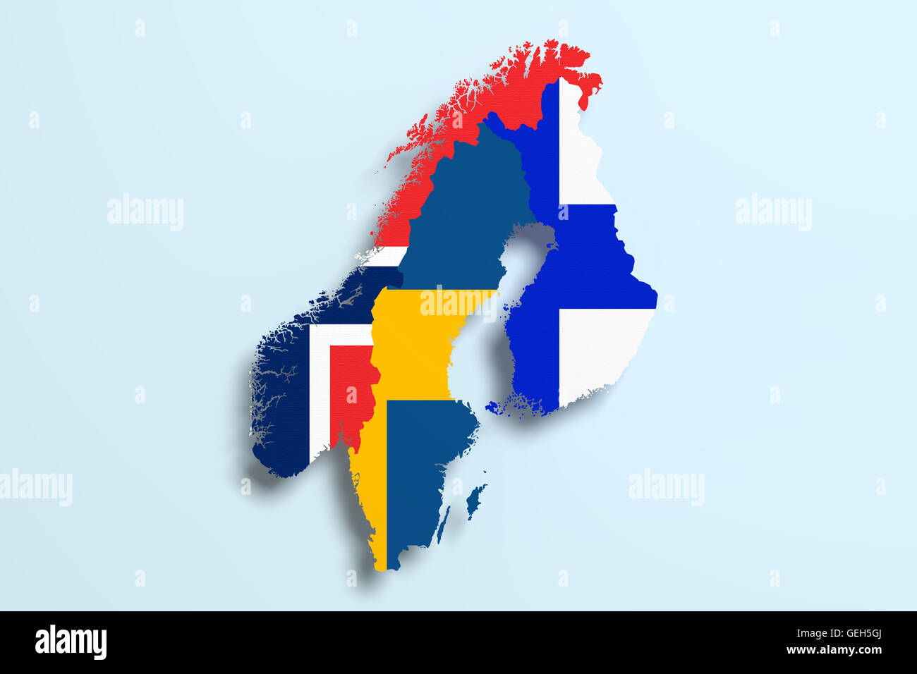 scandinavian peninsula on a map