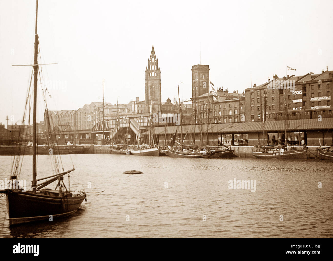 George's Dock, Liverpool - Victorian period Stock Photo - Alamy