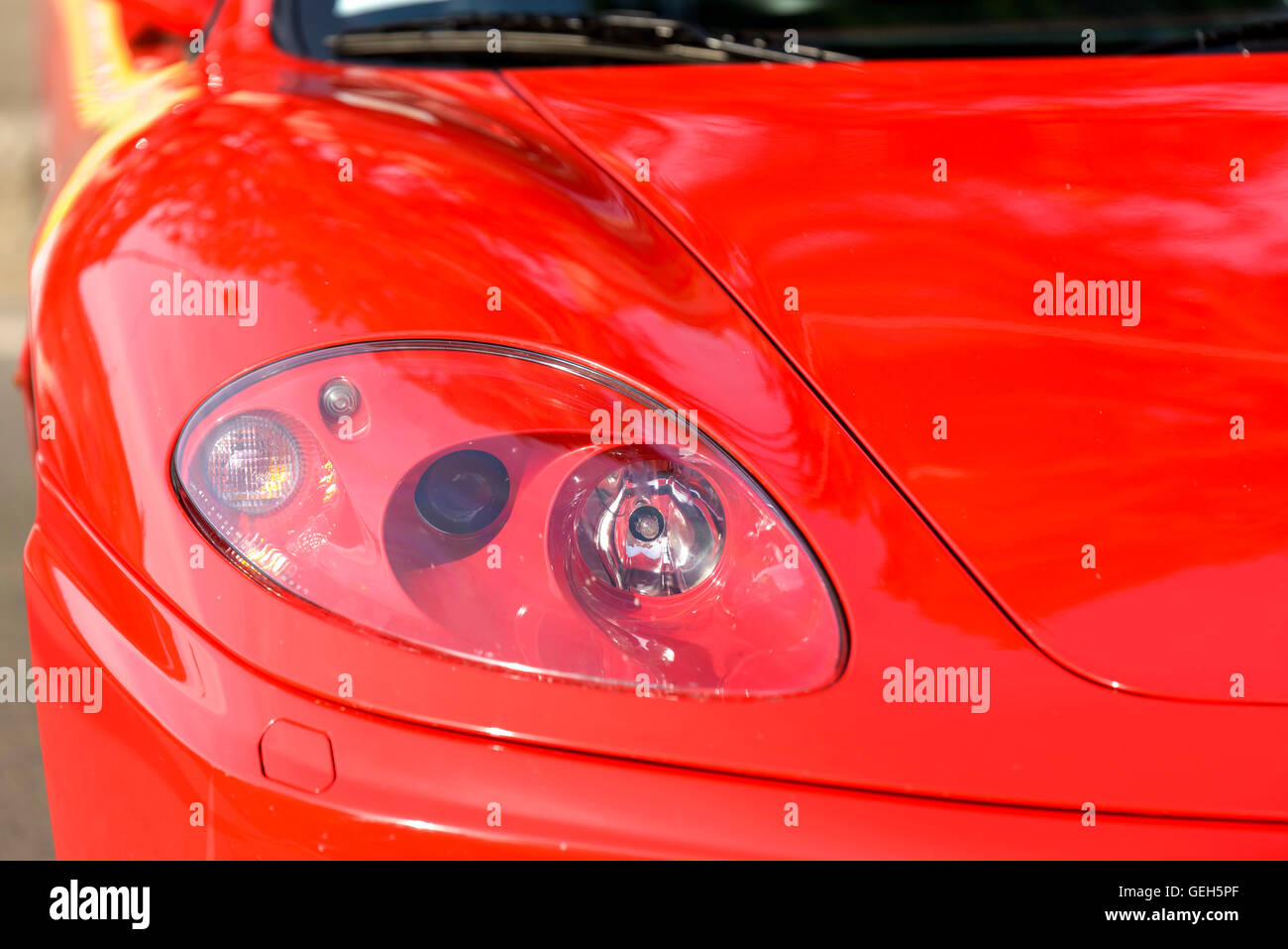 Fifth edition of the Maranello red night with Ferrari car on display in ...