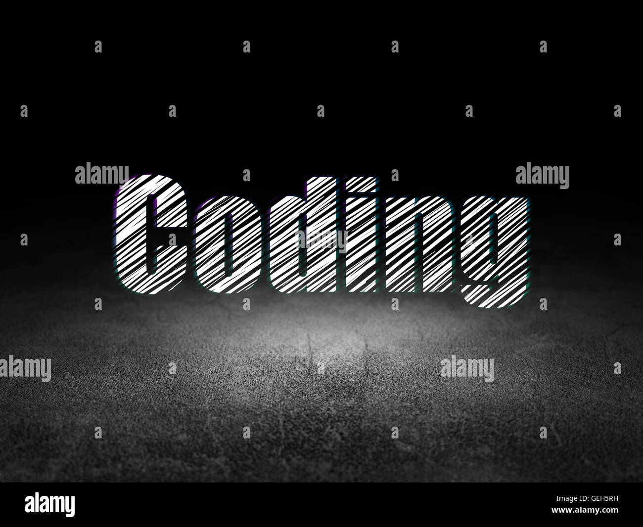 Software concept: Coding in grunge dark room Stock Photo - Alamy