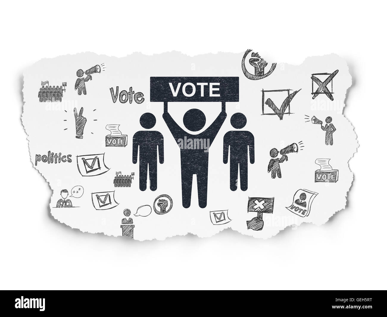 Politics concept: Election Campaign on Torn Paper background Stock ...