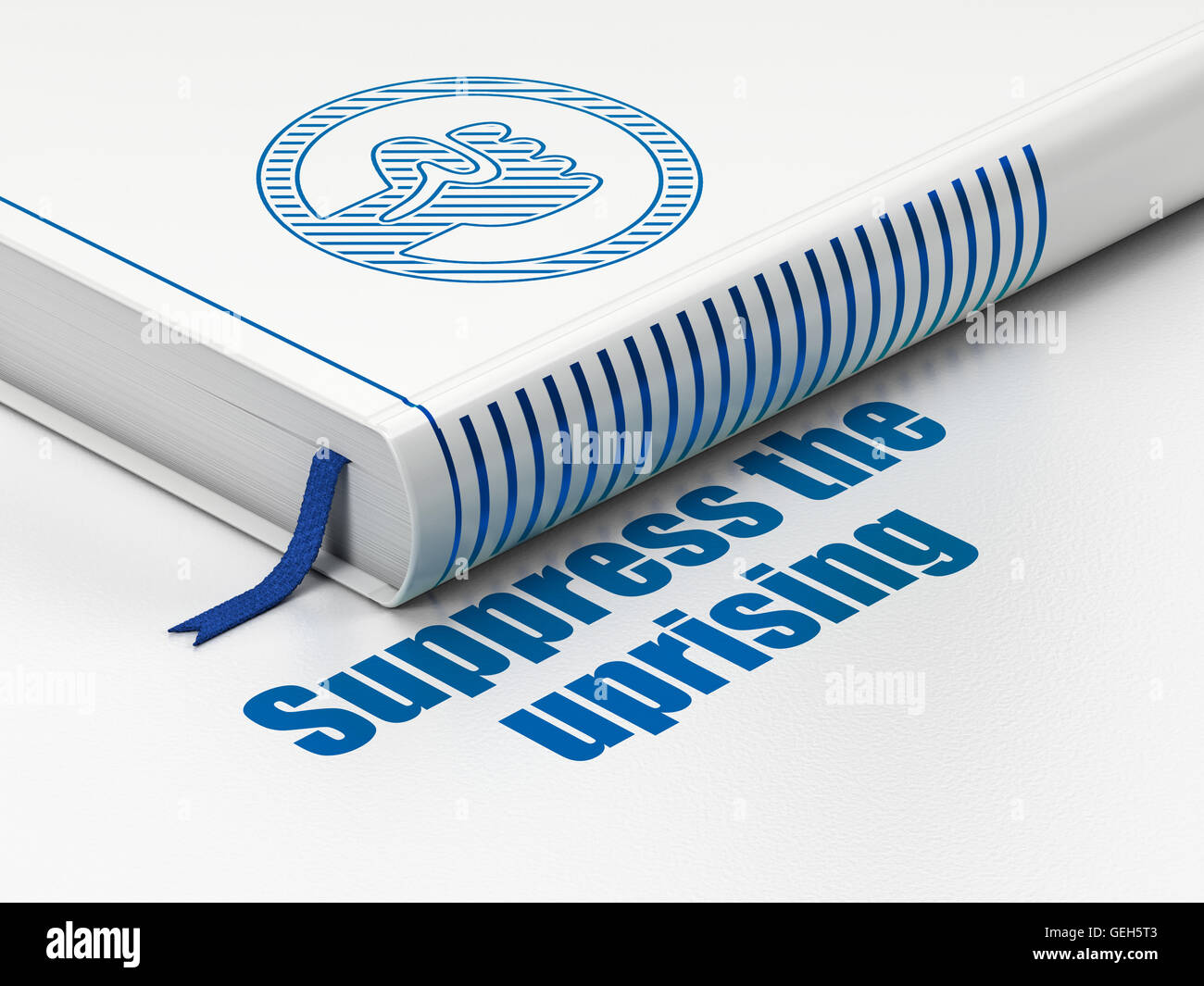 Politics concept: book Uprising, Suppress The Uprising on white ...