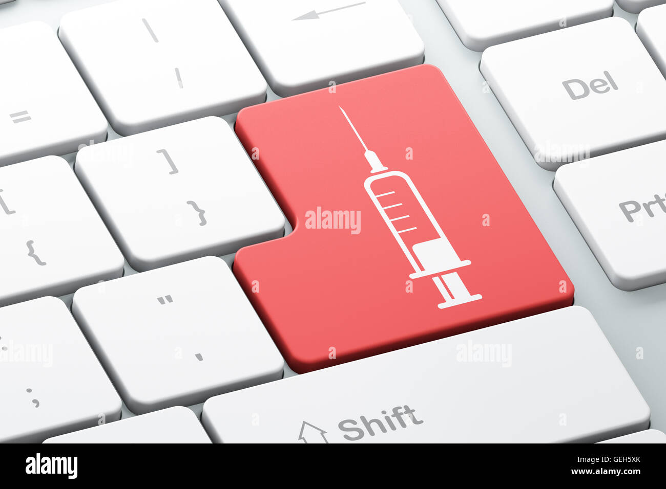 Health concept: Syringe on computer keyboard background Stock Photo - Alamy