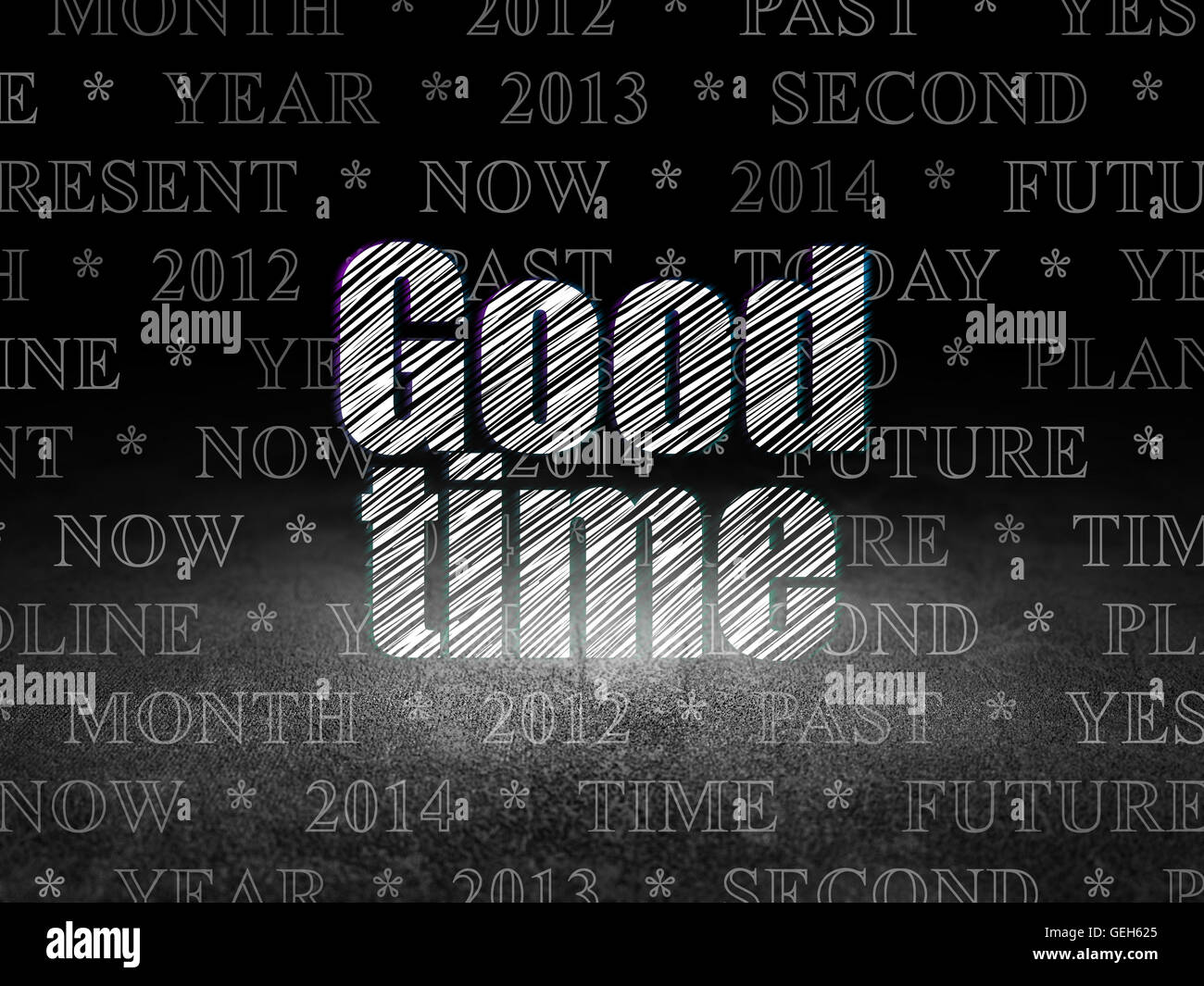 Time concept: Good Time in grunge dark room Stock Photo - Alamy