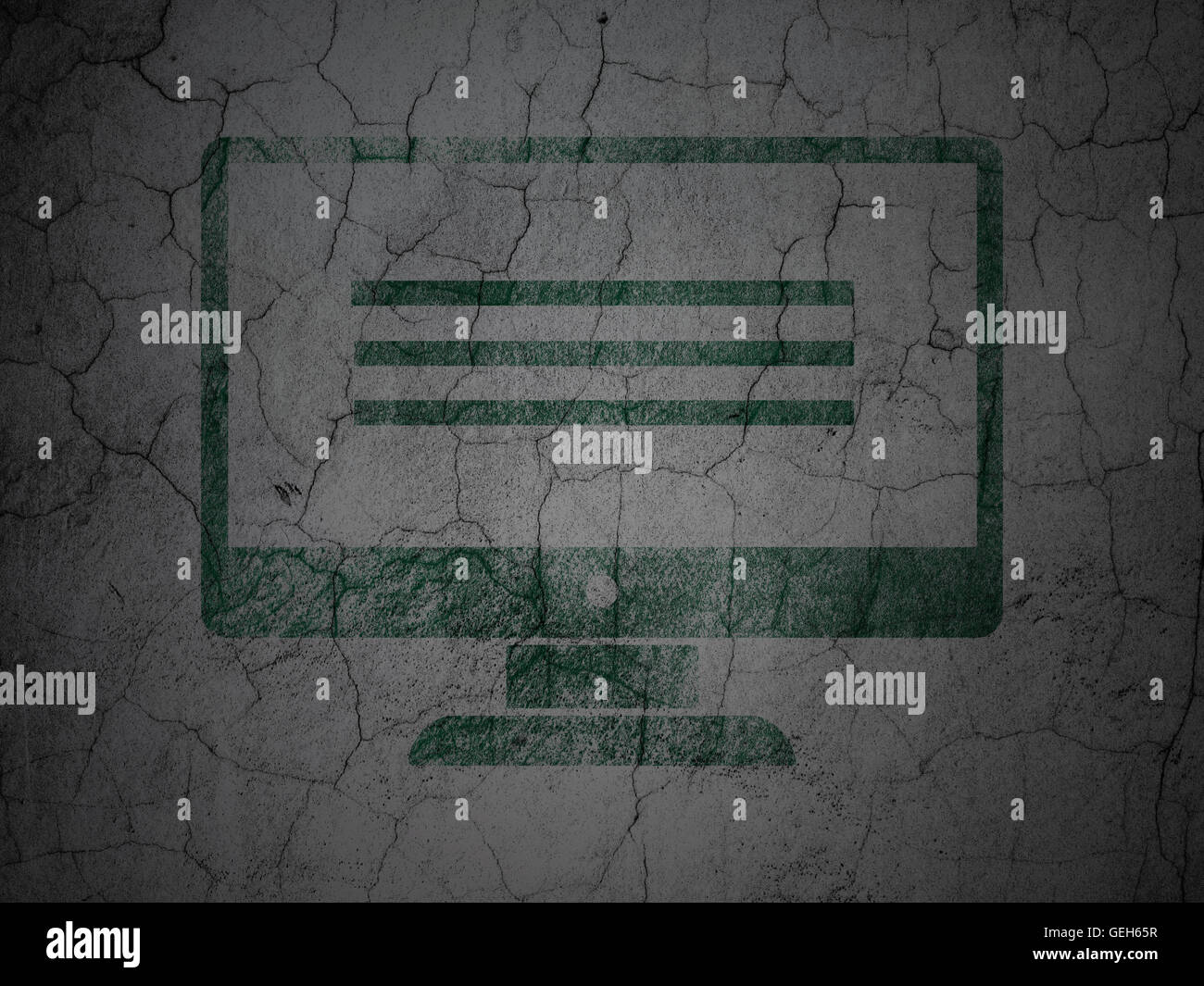 Web design concept: Monitor on grunge wall background Stock Photo - Alamy