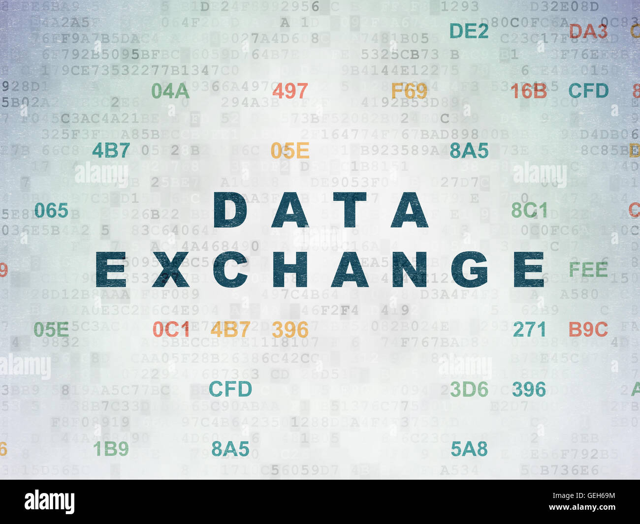 Information concept: Data Exchange on Digital Data Paper background ...
