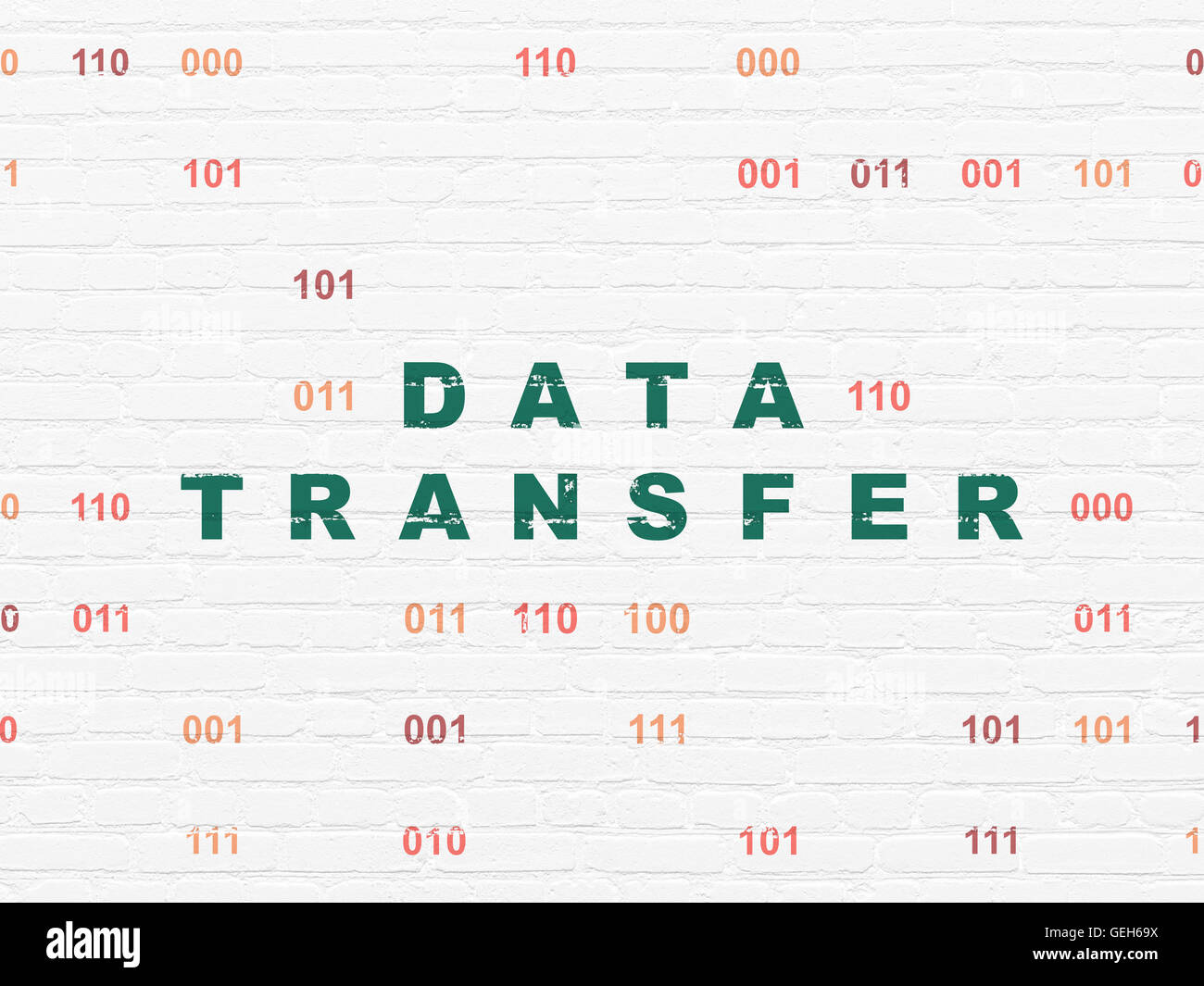 Information concept: Data Transfer on wall background Stock Photo - Alamy