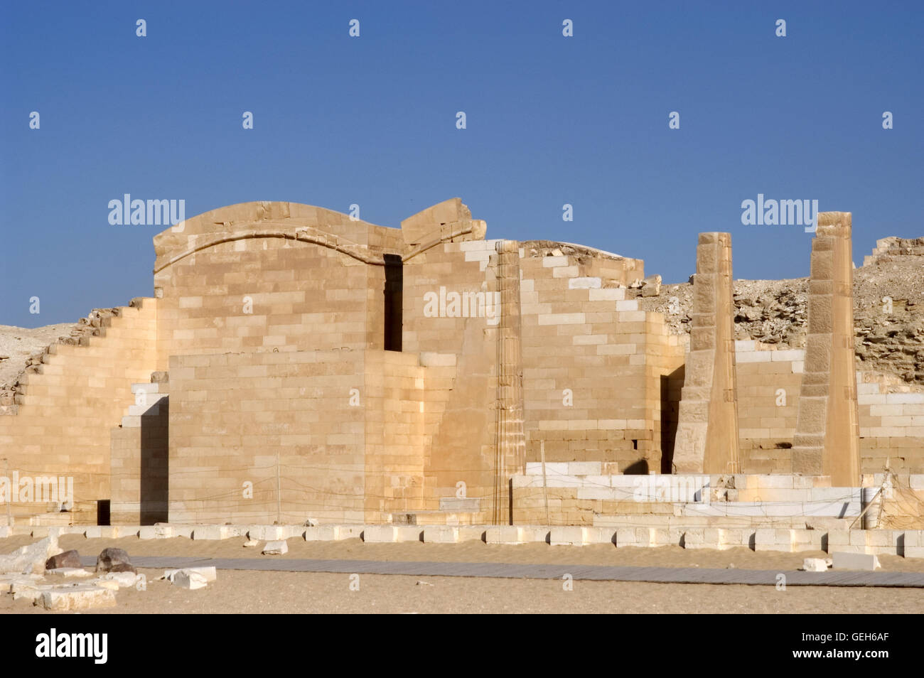 Egypt. Saqqara. Djoser's complex. Temple of the three fluted columns or ...