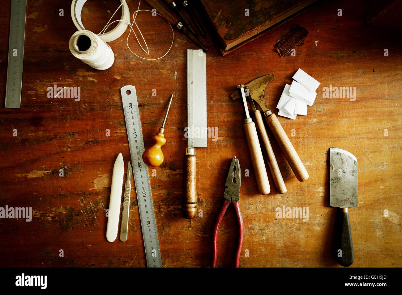 Hand tools for bookbinding hi-res stock photography and images - Alamy