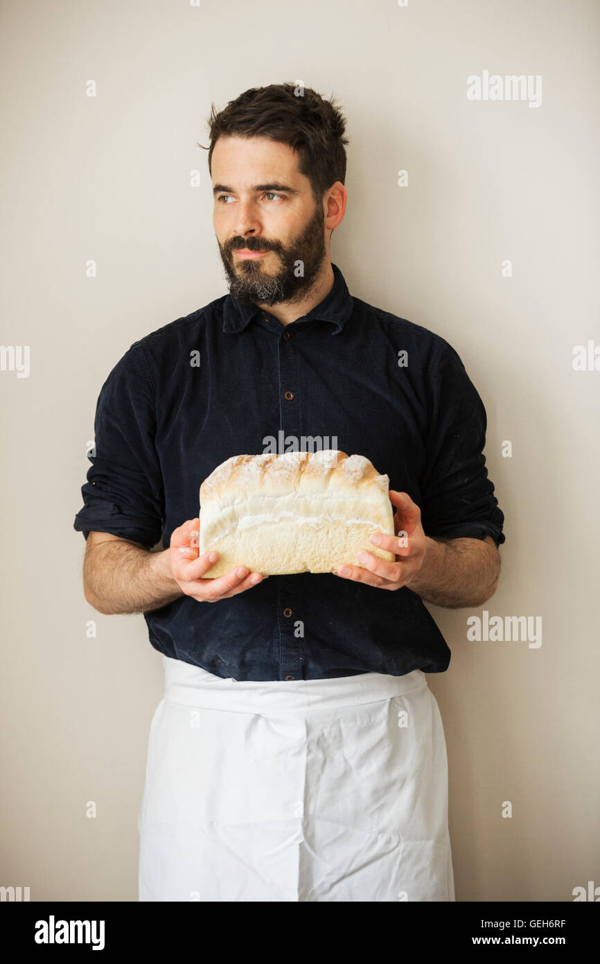 Man baker bread white background hi-res stock photography and images ...