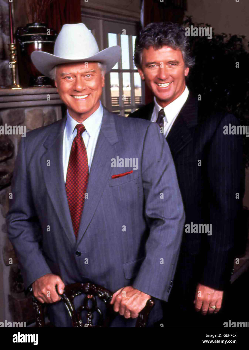 J.R. (Larry Hagman), Bobby (Patrick Duffy) *** Local Caption *** 1996 ...
