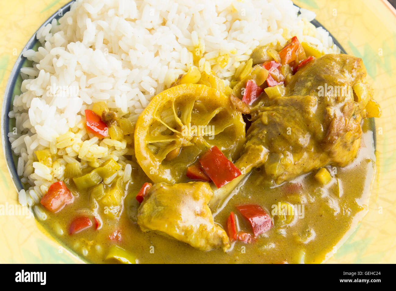 Indian Chicken Curry with Lemon Stock Photo - Alamy