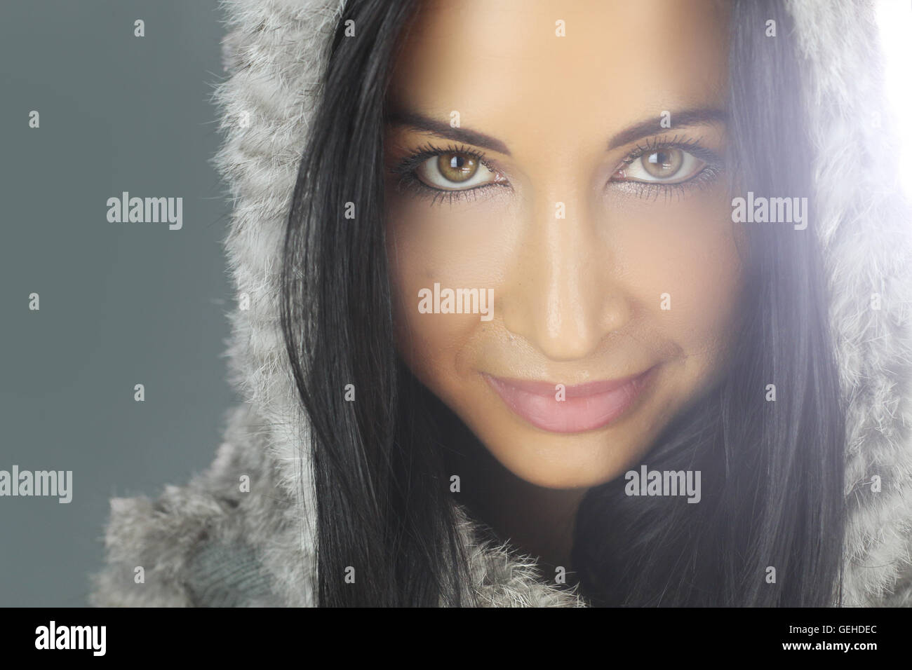 Beautiful woman wearing hood hi-res stock photography and images - Alamy