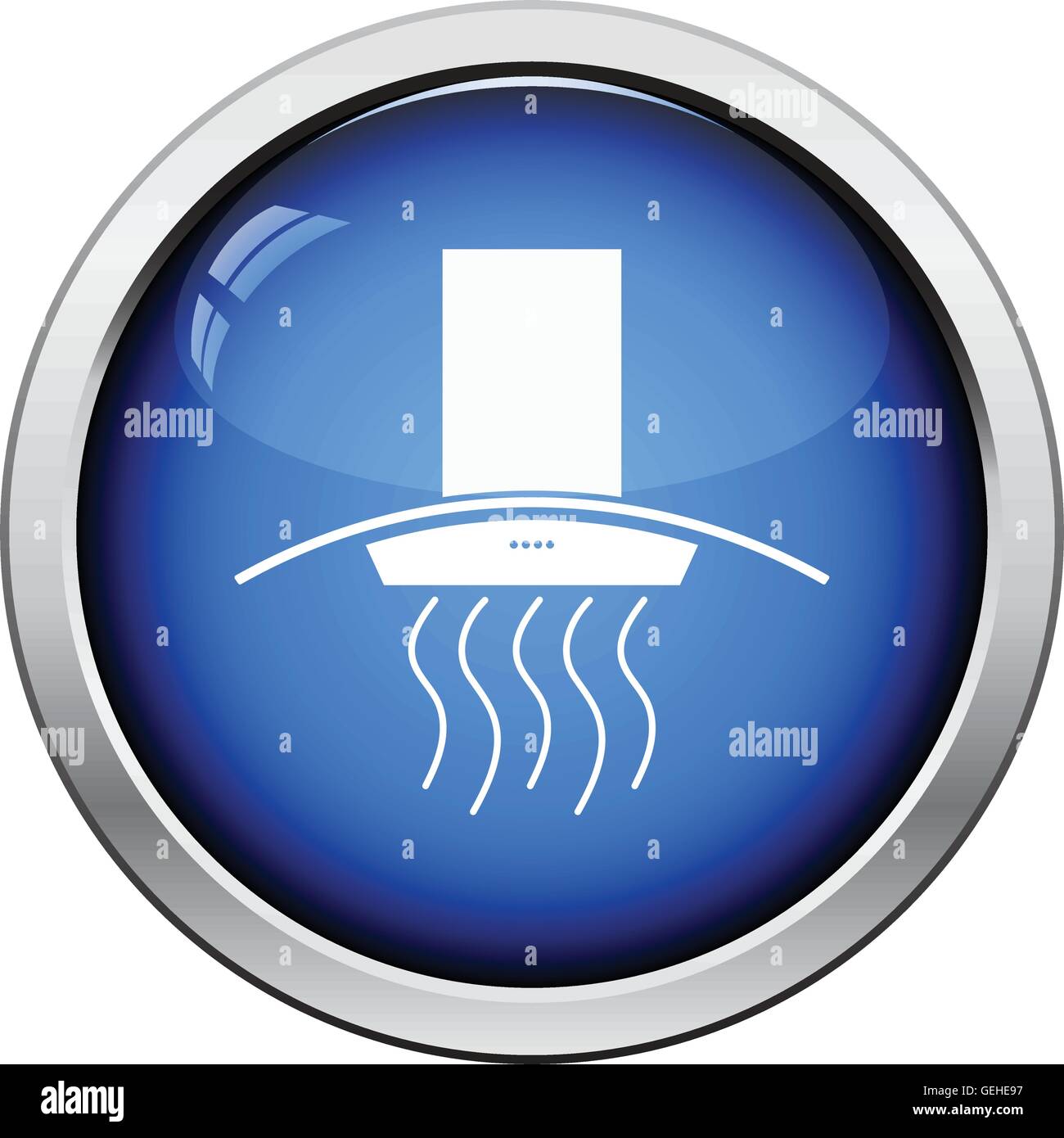 Kitchen hood icon. Glossy button design. Vector illustration Stock ...