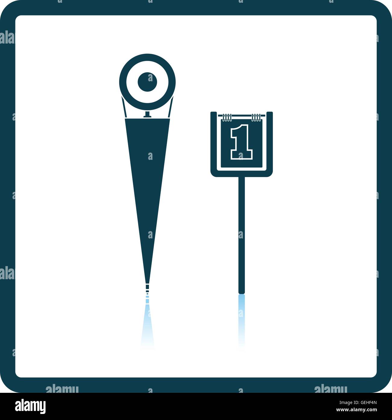 American football sideline markers icon. Shadow reflection design ...
