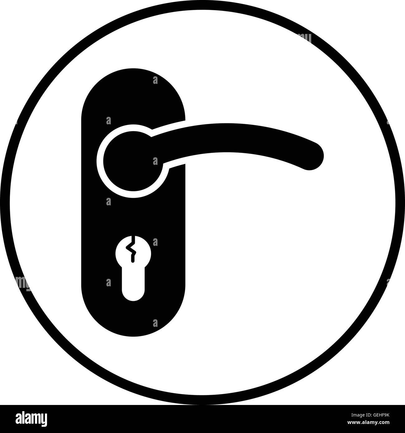 Door handle icon. Thin circle design. Vector illustration Stock Vector ...