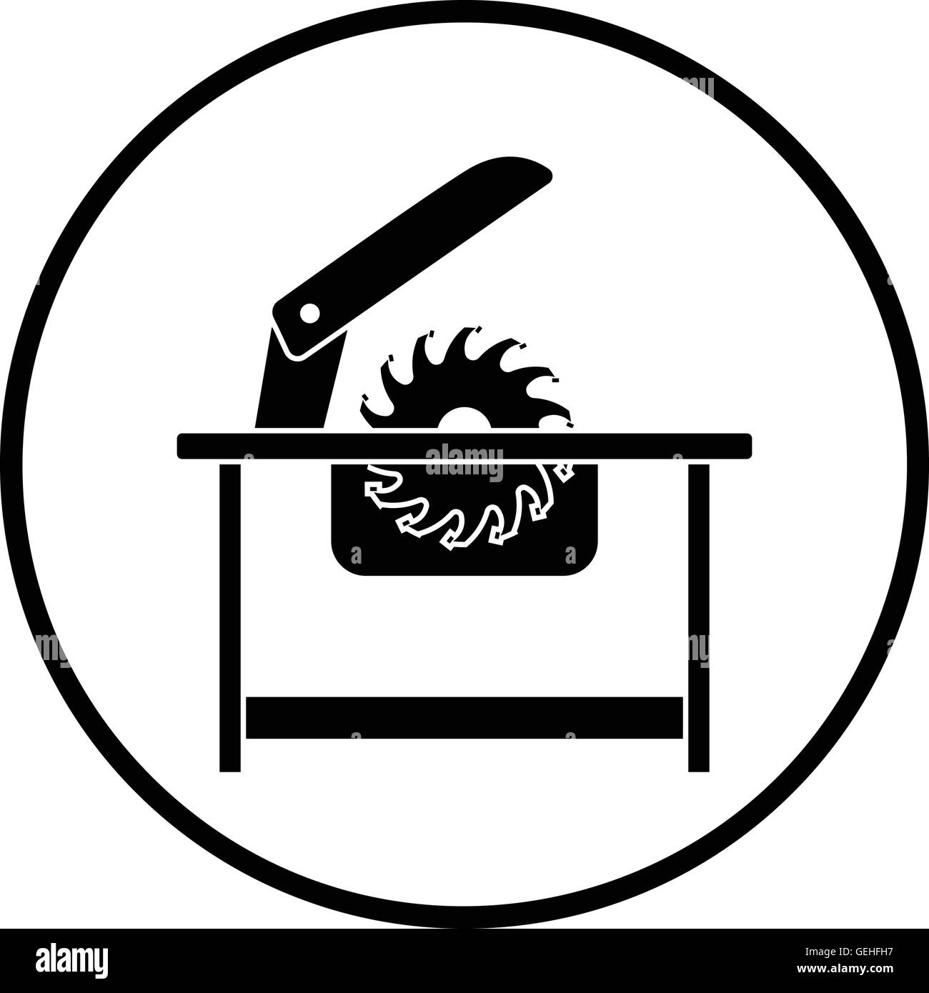Circular saw icon. Thin circle design. Vector illustration Stock Vector ...