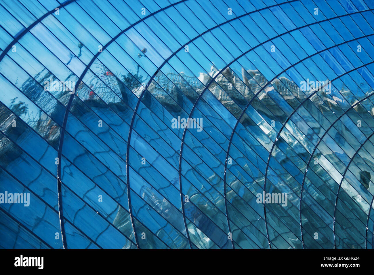 view of the semicircular windows of the building Stock Photo - Alamy