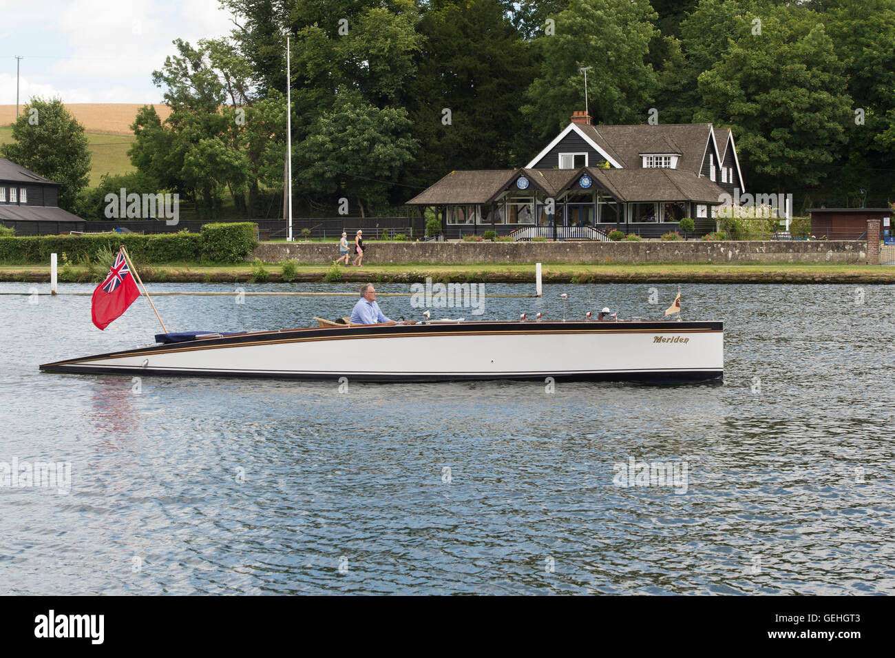 Man aboard a Slipper launch boat at the Thames Traditional Boat ...