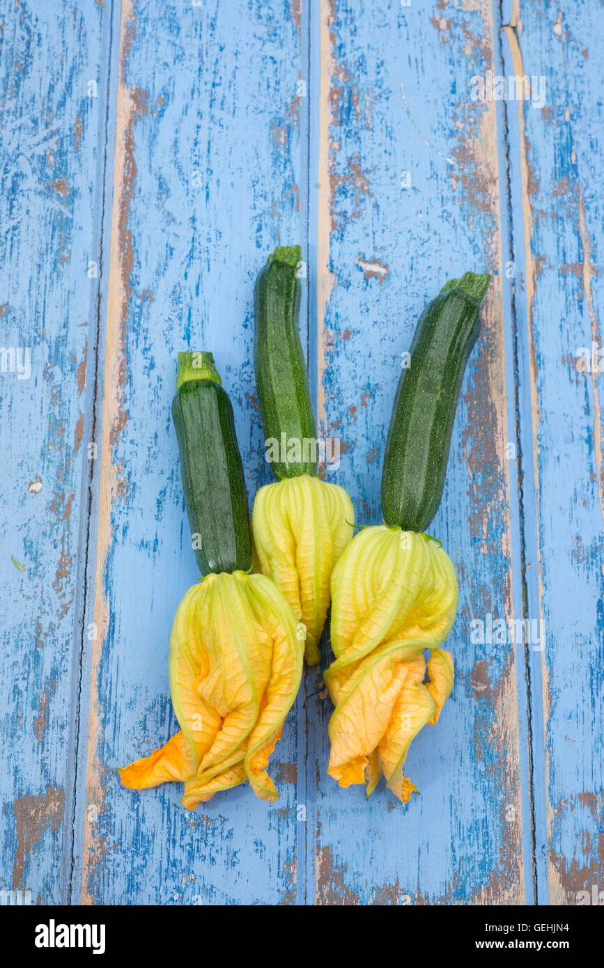 Baby courgettes with flowers hi-res stock photography and images - Alamy