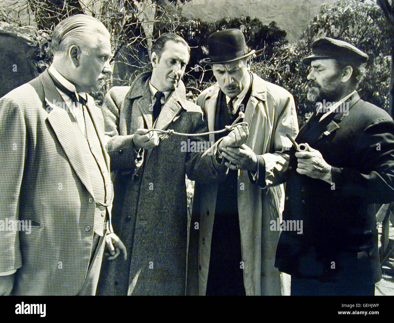 Basil Rathbone, Nigel Bruce,?,? *** Local Caption *** 1945, House Of ...