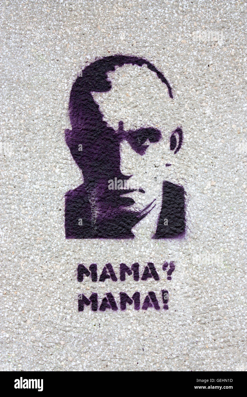 Stamp graffiti of Vladimir Mayakovski, a Russian avant-garde poet ...