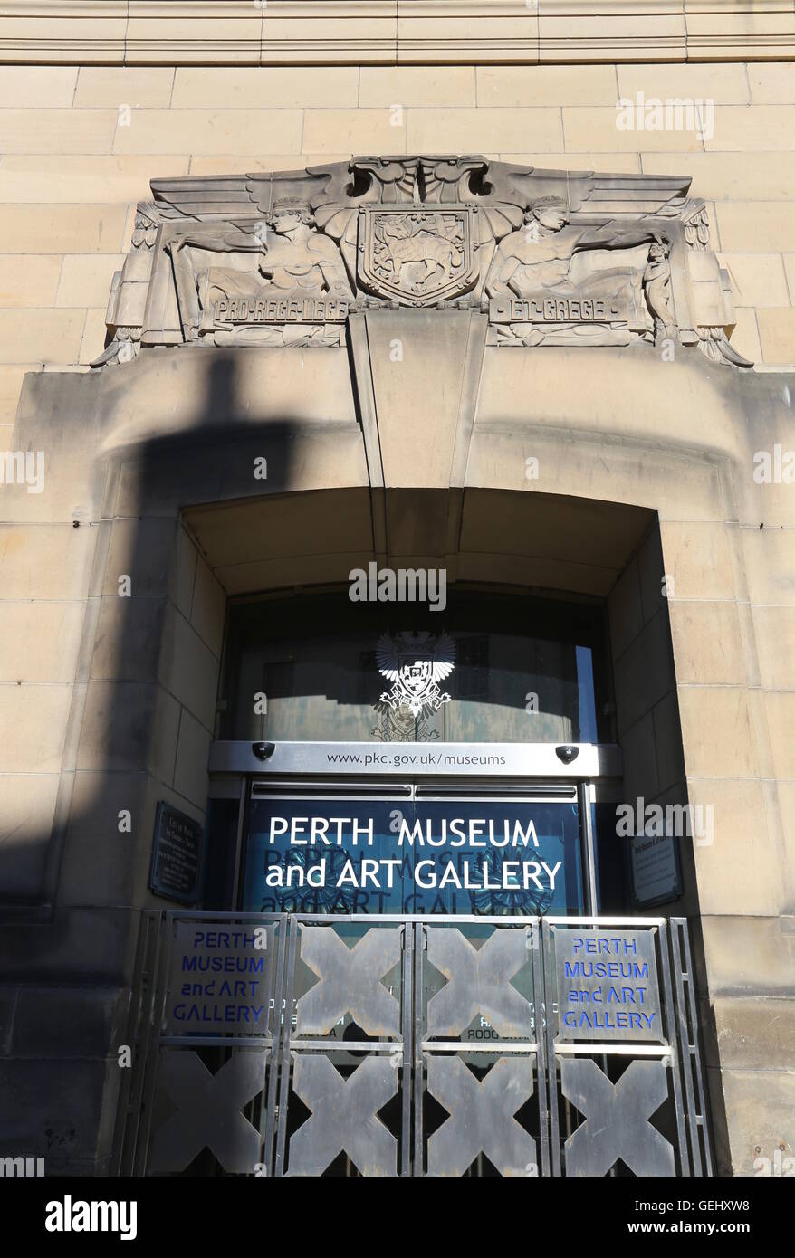 Entrance to Perth Museum and Art Gallery Scotland July 2016 Stock Photo ...