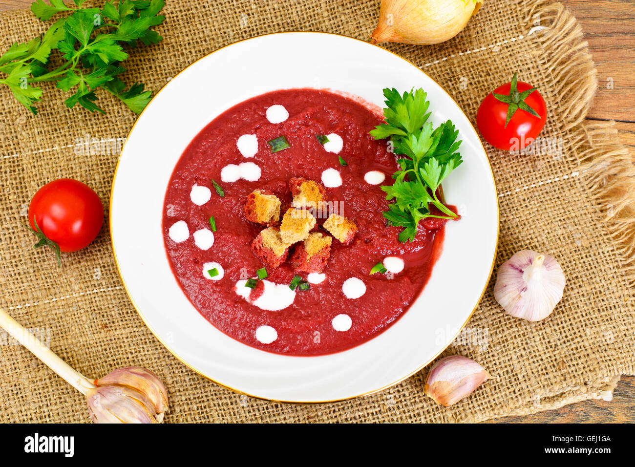 Beetroot soup puree hi-res stock photography and images - Alamy