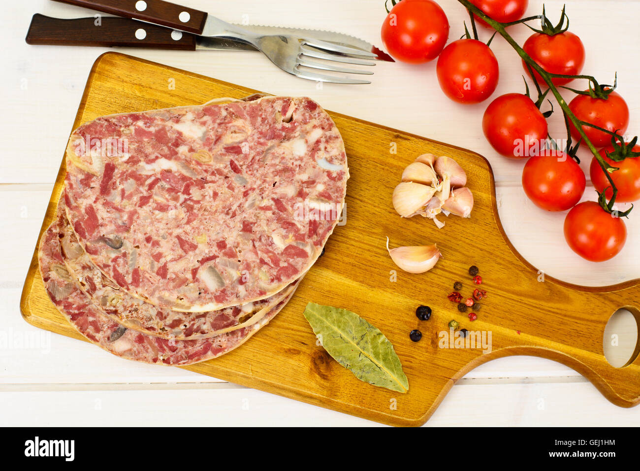 Saltisons, Brawn Homemade Ham Stock Photo - Alamy