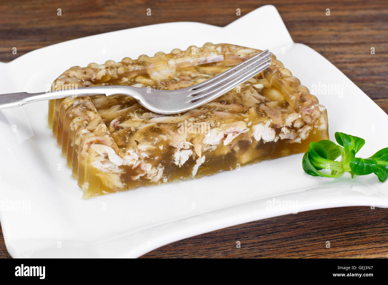 Chicken Aspic, Cold Appetizer Stock Photo - Alamy
