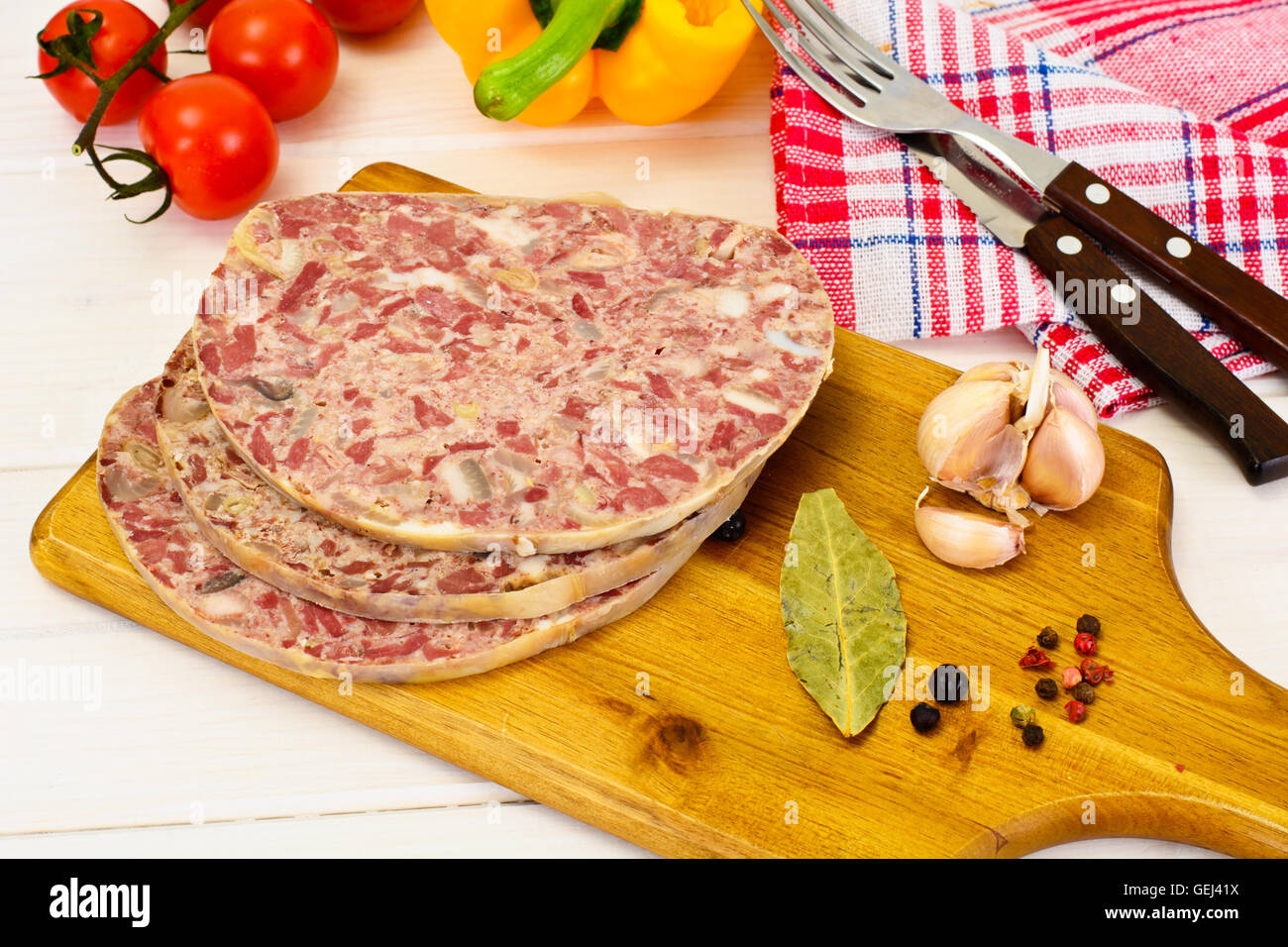 Saltisons, Brawn Homemade Ham Stock Photo - Alamy