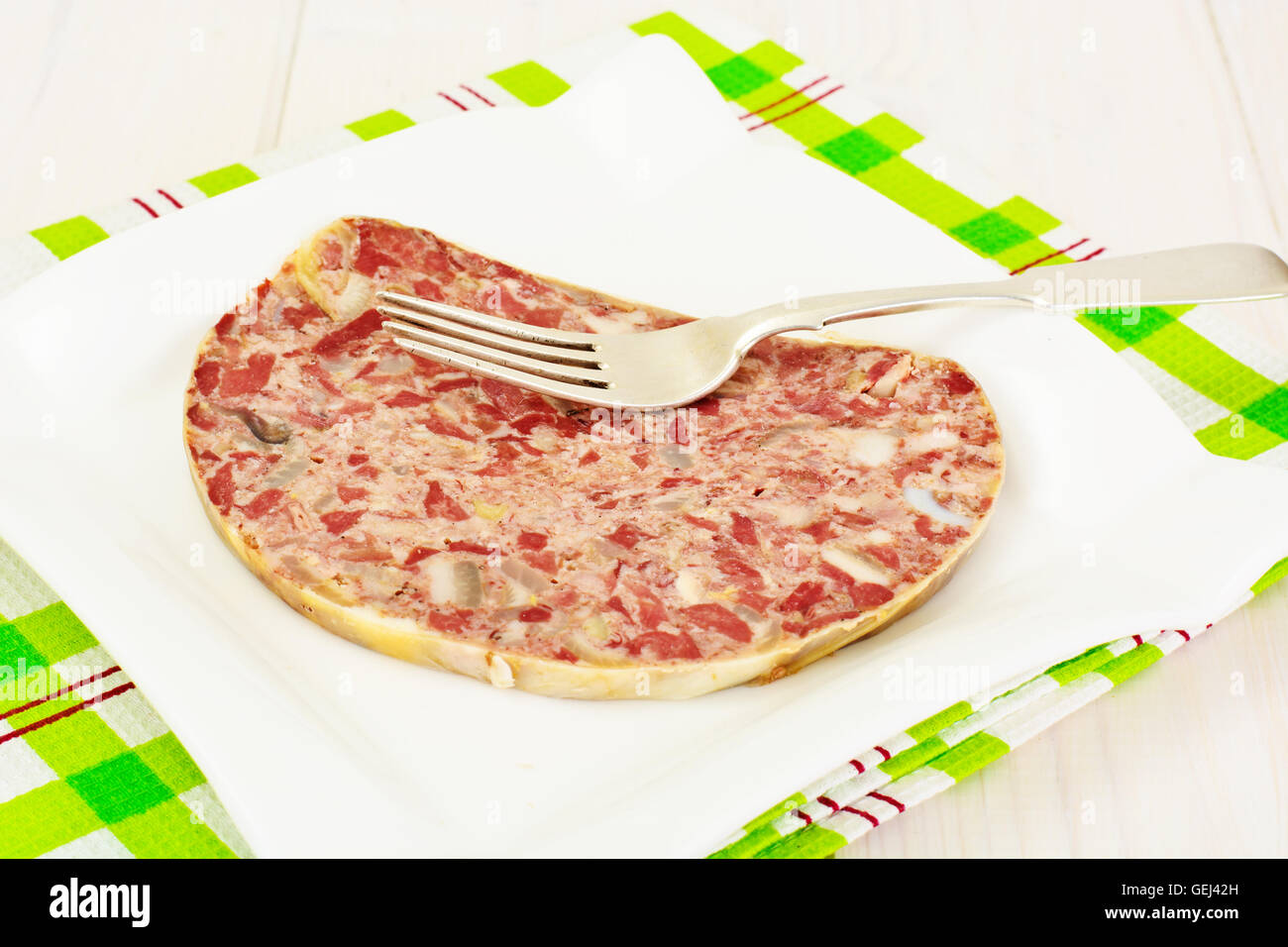 Saltisons, Brawn Homemade Ham Stock Photo - Alamy