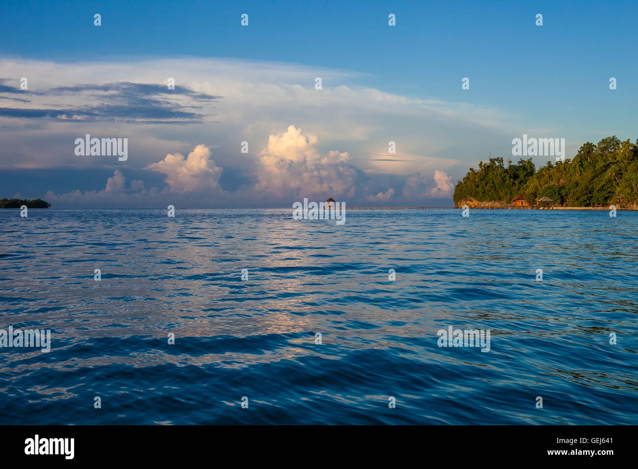 Panoramic View Bungalow in Indonesia Village Tropical Beach in Bali ...