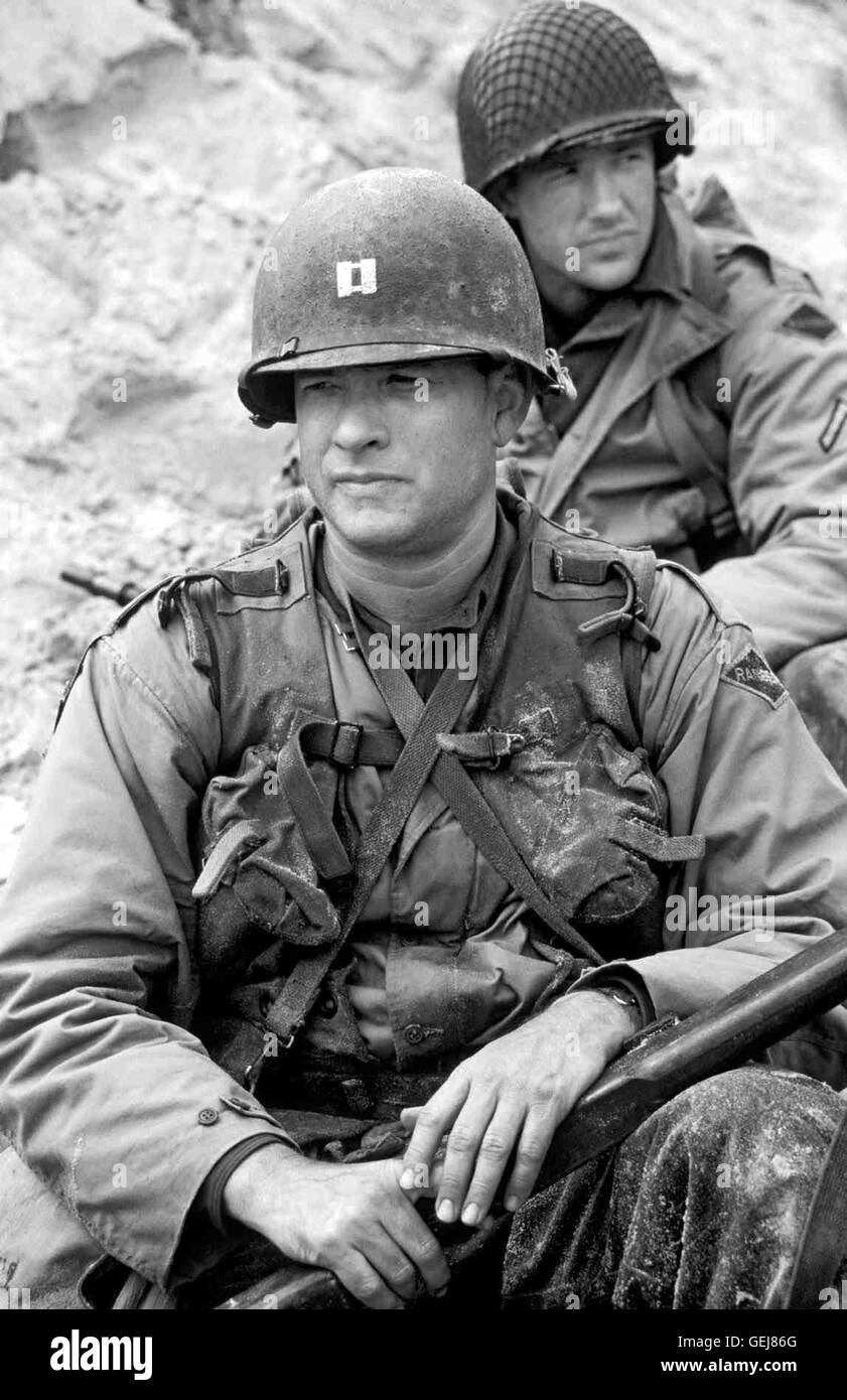 Captain John Miller (Tom Hanks), Private Reiben (Edward Burns ...