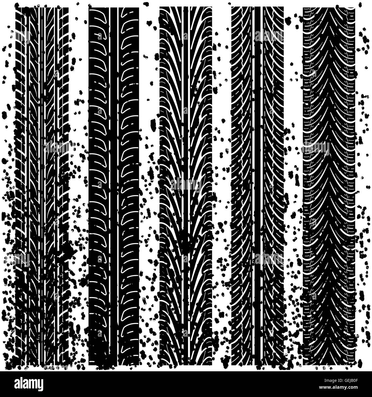 Set of detailed tire prints, illustration Stock Photo - Alamy