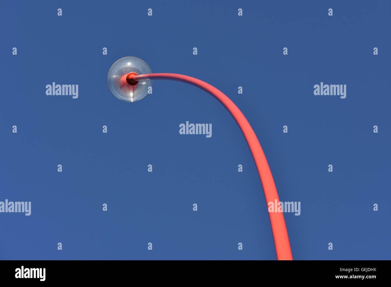 Iconic red wind wand kinetic sculpture on seafront promenade in New ...
