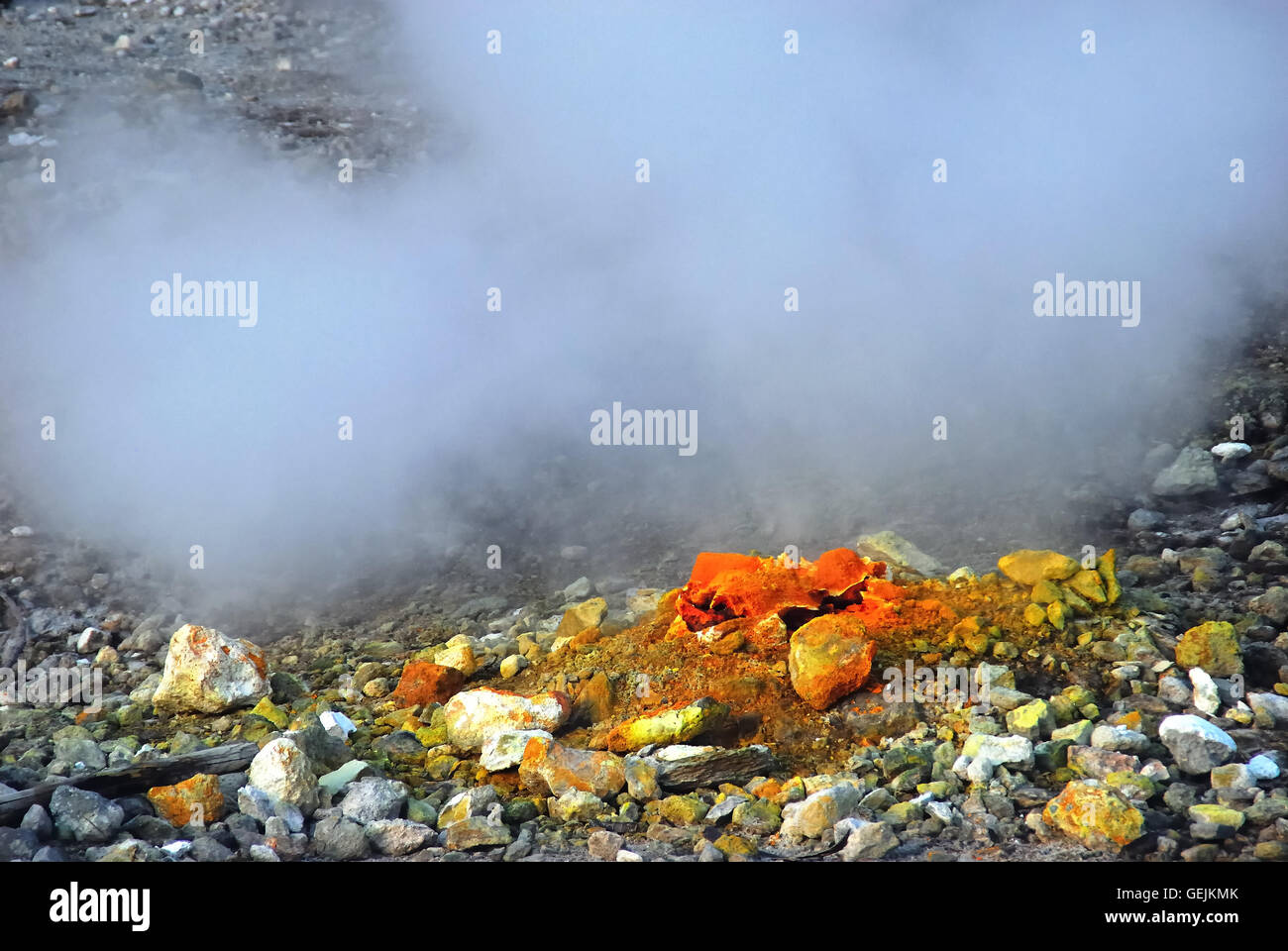 Campi Flegrei, Campania, Italy. Solfatara volcano.Gran fumarola ...