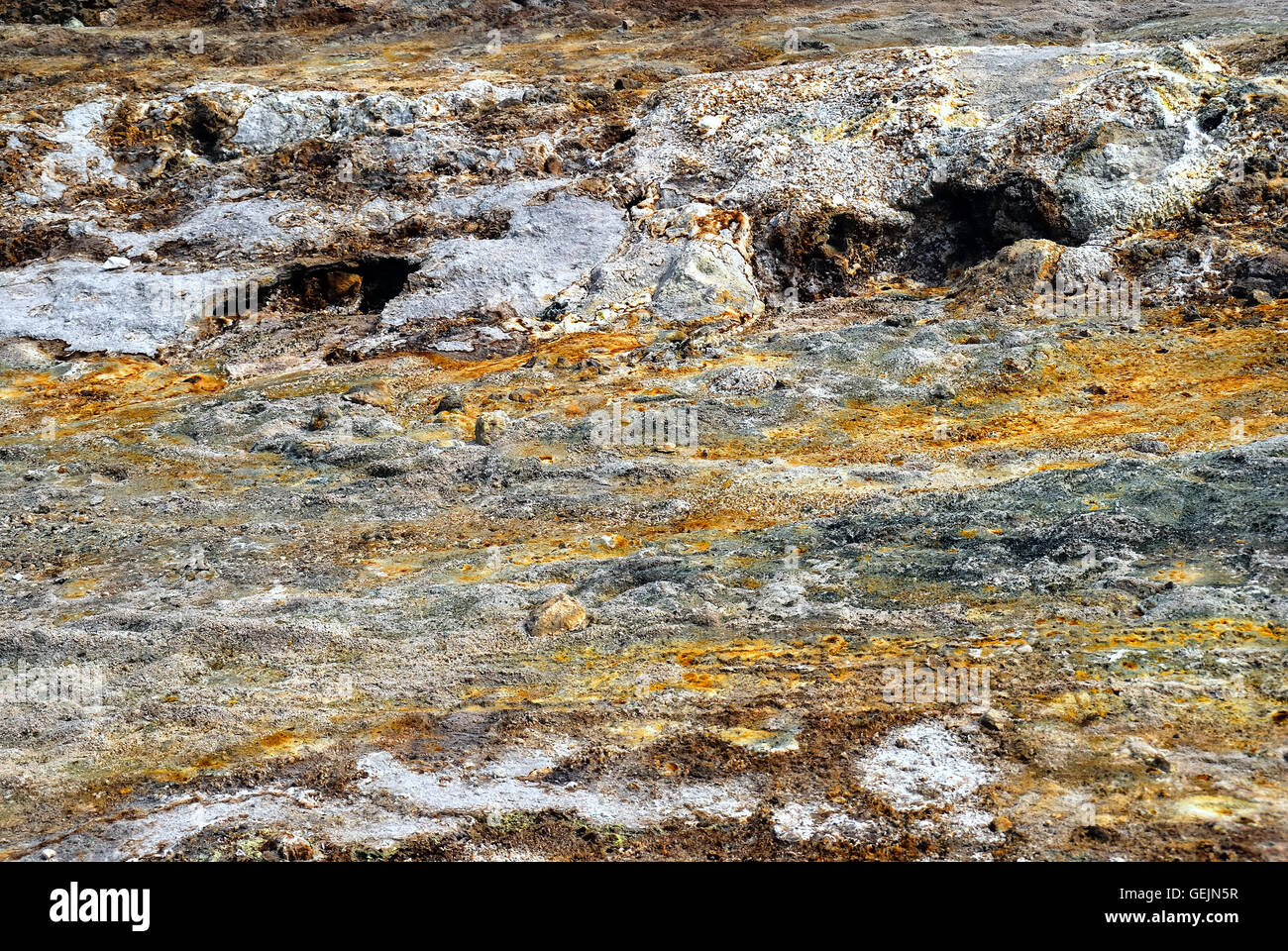 Campi Flegrei, Campania, Italy. The Solfatara volcano. Sulphur on the ...