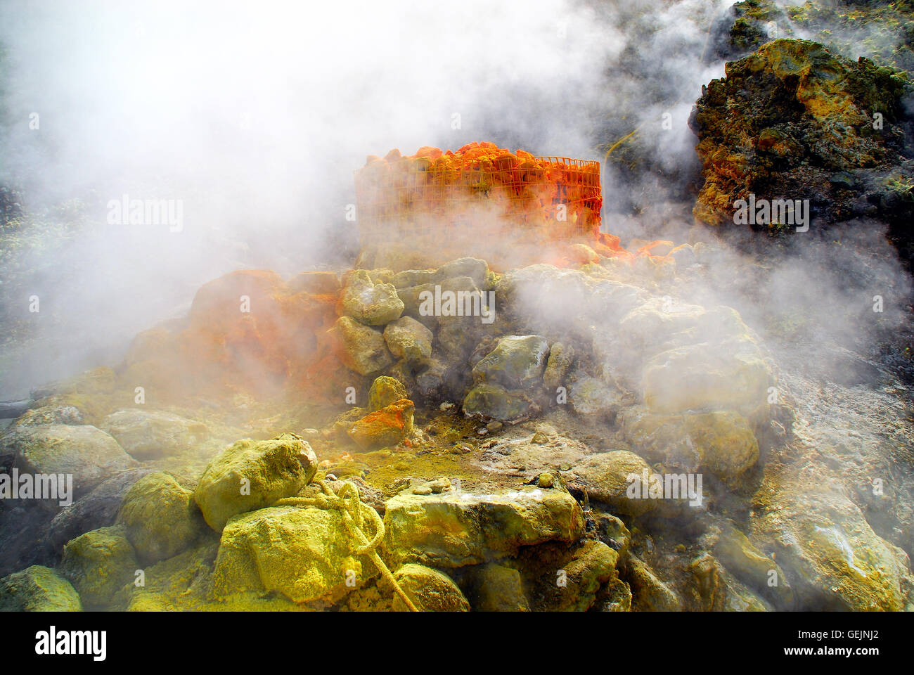 Campi Flegrei, Campania, Italy. Solfatara volcano.Gran fumarola ...