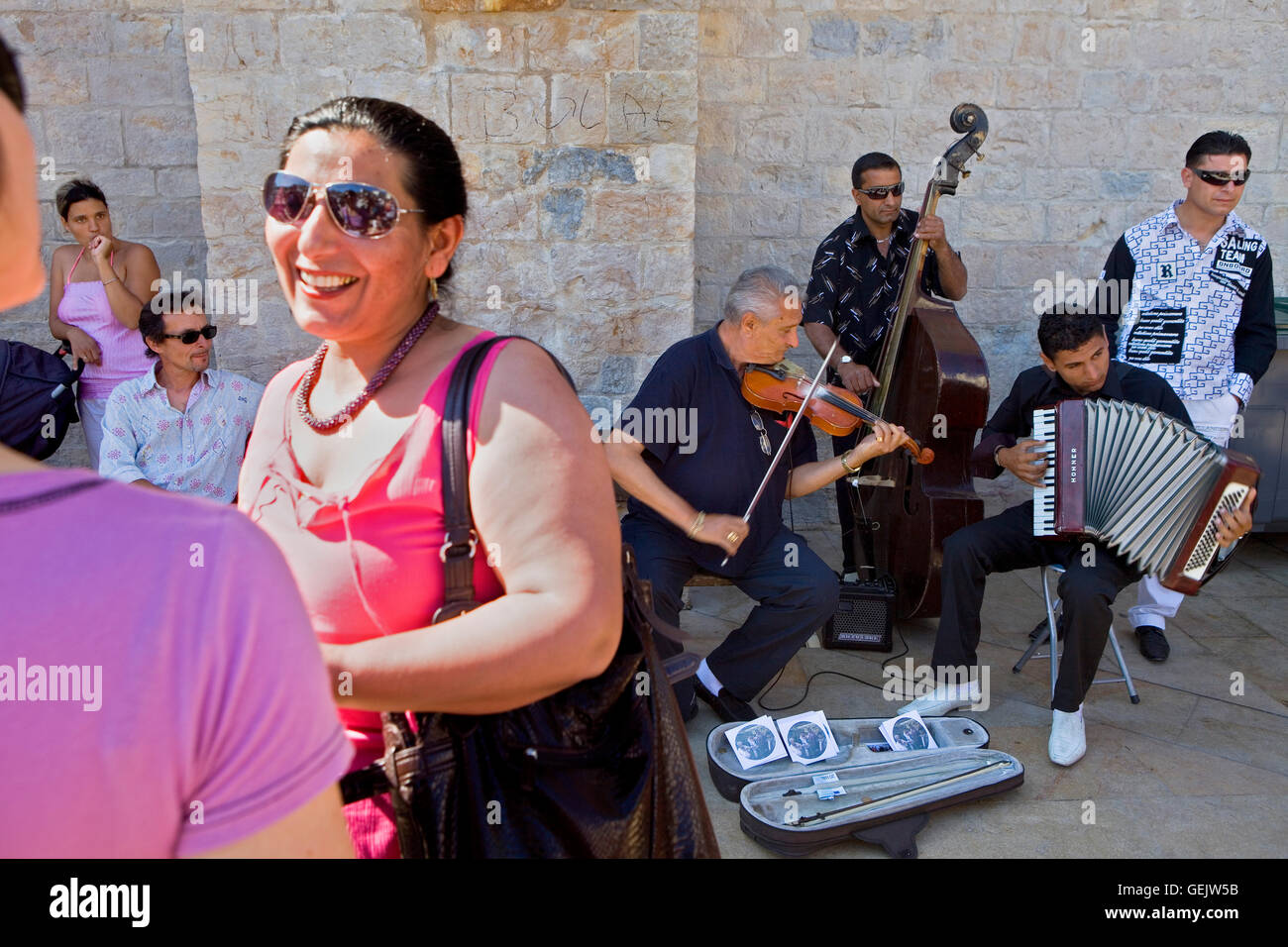 Group of gypsy musicians.Annual gipsy pilgrimage at Les Saintes Maries ...